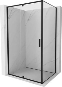 Mexen Exo, sprchový kout s křídlovými dveřmi 155 x 70 cm, 6mm čiré sklo, černý profil, 819-155-070-70-00