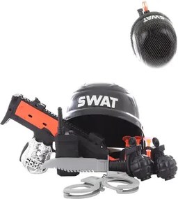 ORION Policejní sada SWAT s helmou / Herní sada / Plast / Samopal, pou