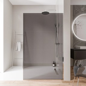 Sprchová zástěna Walk-In EX102 - 10mm šedé sklo - Nano ochrana - profil chrom - různé šířky