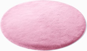 Růžový kulatý koberec Rabbit Rozměr: 90 cm