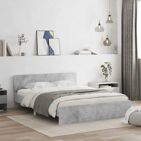 vidaXL Rám postele s čelem 140 x 190 cm Kompozitní dřevo [3207497] Barva: Betonová šedá