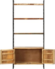 4patrová knihovna 80 x 30 x 180 cm masivní recyklované dřevo 284419