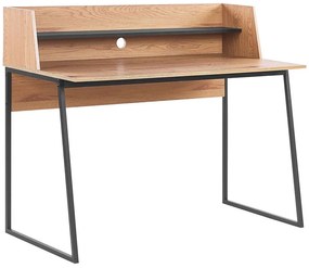Psací stůl s policí 120 x 59 cm světlé dřevo/černý GORUS Beliani