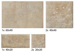 Dlažba Cir Cotto del Campiano terra di pienza v dekoru modulare 39 o rozměru 40x60, 40x40, 20x40, 20x20 cm mat 1081580