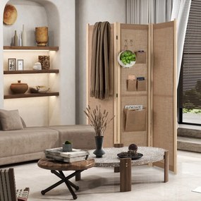 Costway Zástěna se 2 háčky a 4 úložnými taškami Dělicí přepážka – 170 × 121 cm