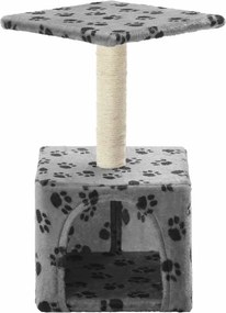 Škrabadlo pro kočky sisalové sloupky 55 cm šedé s potiskem 170538