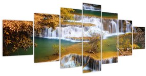 Obraz - Vodopády Huay Mae Khamin, Thajsko (210x100 cm)