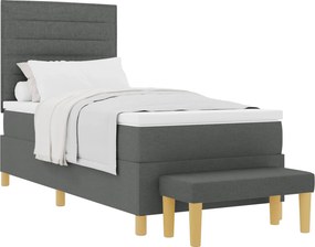 Postel s boxspringem s polštářem Tmavě šedá 200 x 90 cm textil 3344199