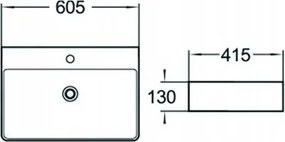Mexen BENITA UMYVADLO, 60x41 CM, BÍLÁ, 21396000