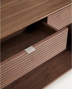 Komoda v dekoru ořechu v tmavě přírodní barvě 120x81x35 cm Norlen – Kave Home