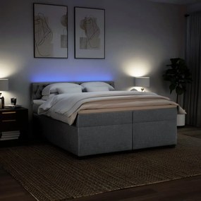 Box spring postel s matrací světle šedá 200 x 200 cm textil 3288302