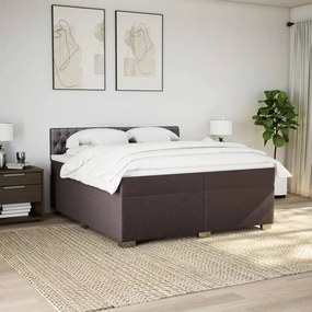 Box spring postel s matrací tmavě hnědá 200x200 cm textil 3286005