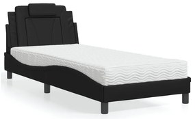 Postel Viana s matrací černá 90 x 190 cm umělá kůže 3208761