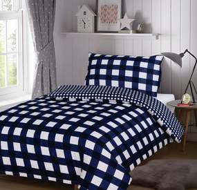 Povlečení z mikrovlákna NAVY GINGHAM modro-bílé Rozměr povlečení: 70 x 90 cm | 140 x 200 cm