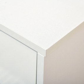 HOMCOM Skříň na boty - 3 skládací dveře a posuvná zásuvka - rozměry 62Š x 24H x 135V cm - hliníkové úchyty. Dřevotříska Bílá