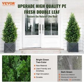 2 Kusů 0,9 m Umělý cedr Topiary Strom Umělá rostlina UV Dekor vnitřní/venkovní