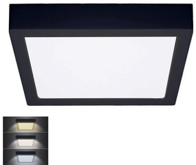 Solight | Solight WD175-B- LED Stropní svítidlo LED/24W/230V 3000/4000/6000K černá hranatý | SL1398