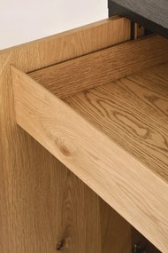 Komoda Indus 117 cm z masivu dub přírodní/grafit