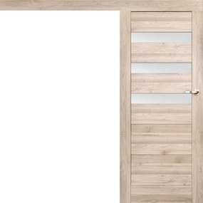 posuvné interiérové dveře na stěnu vasco doors MALAGA model 4 Průchozí rozměr: 70 x 197 cm, Orientace dveří: Levé dveře, Dekor: Buk jasmínový