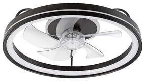 Lamkur LED Stropní svítidlo s ventilátorem FARGO LED/37W/230V černá + DO LM-FL-2.226/CZARNY