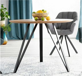 Jídelní stůl Tetis 100 cm černý/dub přírodní