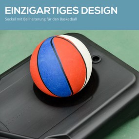 HOMCOM Basketbalový stojan venkovní s kolečky, výškově nastavitelný basketbalový koš 160-210 cm se stojanem, zadní stěna 83x59 cm, pro teenagery na d…