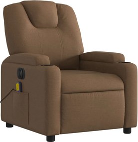 Elektrické masážní polohovací křeslo hnědé textil 3204360