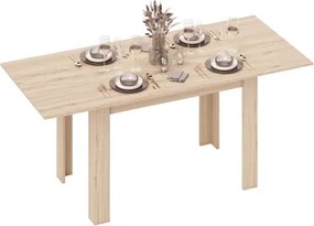 HOMCOM Rozšiřitelný jídelní stůl, obdélníkový kuchyňský stůl, pro 6 až 8 osob, 140-180 x 80 cm, imitace přírodního dřeva