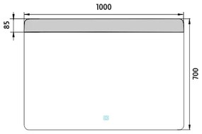 Nimco LED zrcadlo 1000x700 s dotykovým senzorem ZP 23004V