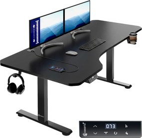 Deuba Elektrický Psací stůl Gaming XL Carbon vzhled