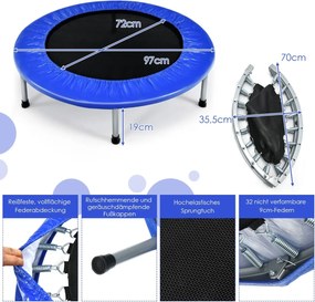 Costway Trampolína 97 cm Mini skládací trampolína Skládací fitness trampolína