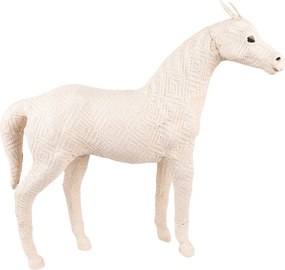 Béžová antik dekorace socha kůň M - 34*8*30 cm