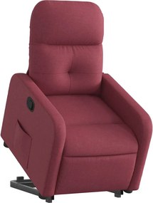 Zvedací polohovací křeslo vínové textil 3206798