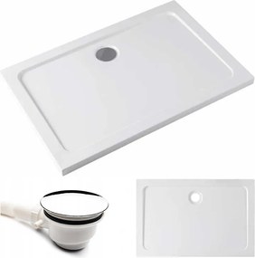 BPS-koupelny Posuvné sprchové dveře HYD-PD03B 100 černé/transparent pro instalaci do niky + vanička HYD-OSV-ST03A 100x80 bílá