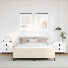 Rám postele s matrací Krémová 140 x 200 cm textil 3398635