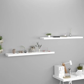 Plovoucí nástěnné police 2 ks bílé 120 x 23,5 x 3,8 cm MDF 323821