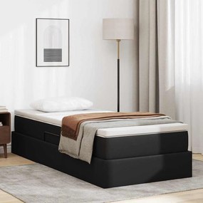 Postel s úložným prostorem a matrací Černá 90 x 190 cm 3370142