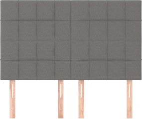 Čelo postele tmavě šedé 144x5x118/128 cm látkové 3116331