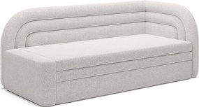 Krémová rozkládací/s úložným prostorem pohovka z textilie bouclé pravý roh 223 cm Fabillo – ELTAP