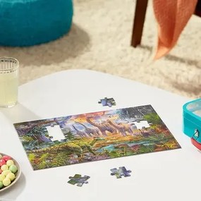 SCHMIDT Puzzle Dinosauři 4v1 v plechovém kufříku / 2x 60 a 2x 100 dílk