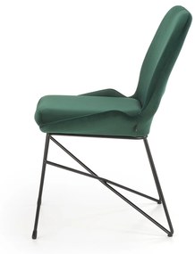 Tmavě zelená sametová židle LASE 454