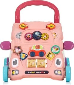 CHIPOLINO Chodítko interaktivní Funny Animals Pink / od 6 měsíců