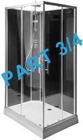 Aqualine GRANVIK sprchový box 800x1200x2180mm komponent 3/4 zadní tmavé sklo 19-120-09-12-00