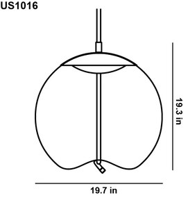 Závěsné svítidlo KNOT sfera, hnědá/kouřová - BROKIS