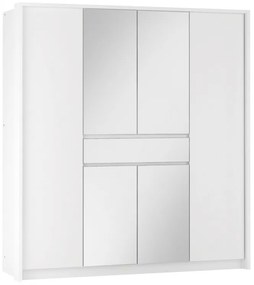 Šatní skříň se zrcadlem Pasita 200, Barva: bílá
