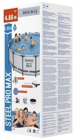 Bazén BESTWAY STEEL PRO MAX 488 x 122 cm bílý