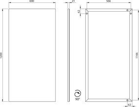 Sapho AROWANA 120 x 60 cm AWB1260 zrcadlo v rámu černá mat