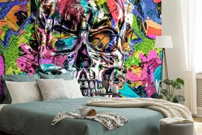 Samolepící tapeta barevná umělecká lebka - 150x100 cm