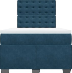 Box spring postel s matrací modrá 120 x 190 cm samet 3293174