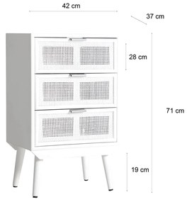 Noční stolek drinidi 71 x 37 cm bílý MUZZA